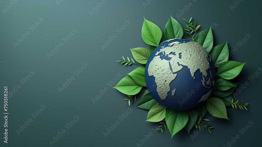 Planet Earth model papercraft on flat background. Environment day ...