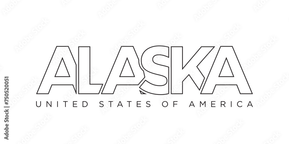 Alaska, USA typography slogan design. America logo with graphic city ...