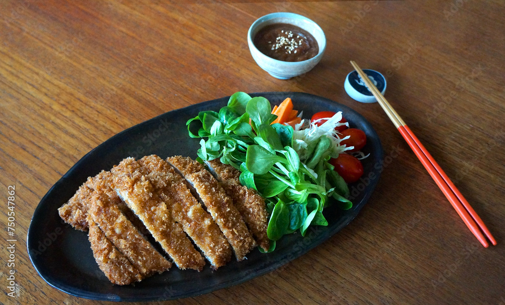 Tonkatsu or deep fried pork, a traditional Japanese dish Stock Photo ...