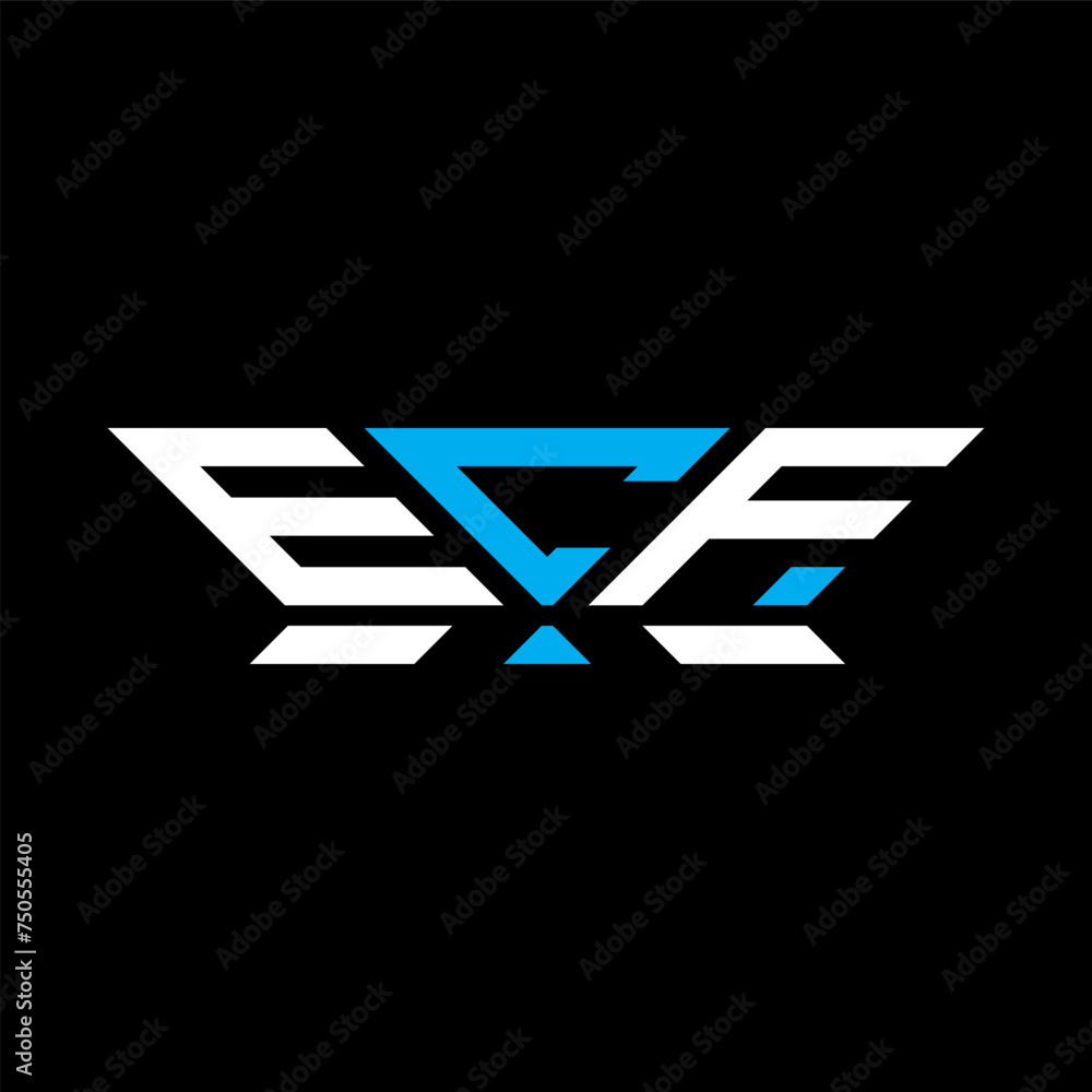 ECF letter logo vector design, ECF simple and modern logo. ECF ...