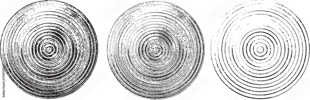A set of circles of radial dashed lines. Gap lines, circular ...