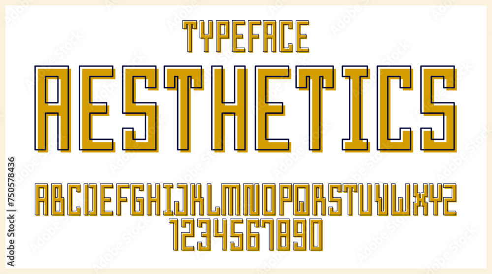 Minimal geometric cyberpunk font, vector typeface in geometry ...