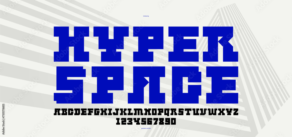Technology and future style display font for logos and posters, vector ...