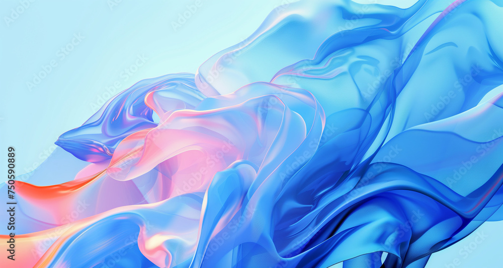 image of a colorful, abstract blue background, opacity and translucency ...