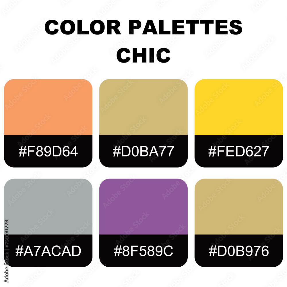 Table color shades. Fashion Trend Color guide palette 2024 - 2025. An ...