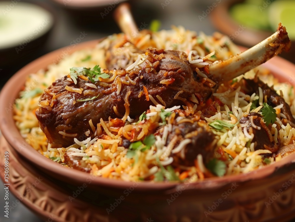 Authentic Hyderabadi Lamb Dum Biryani Stock Photo | Adobe Stock