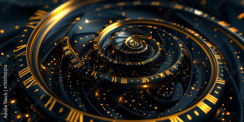 Abstract Modern Black Spiral Clock Stock Photo Adobe Stock