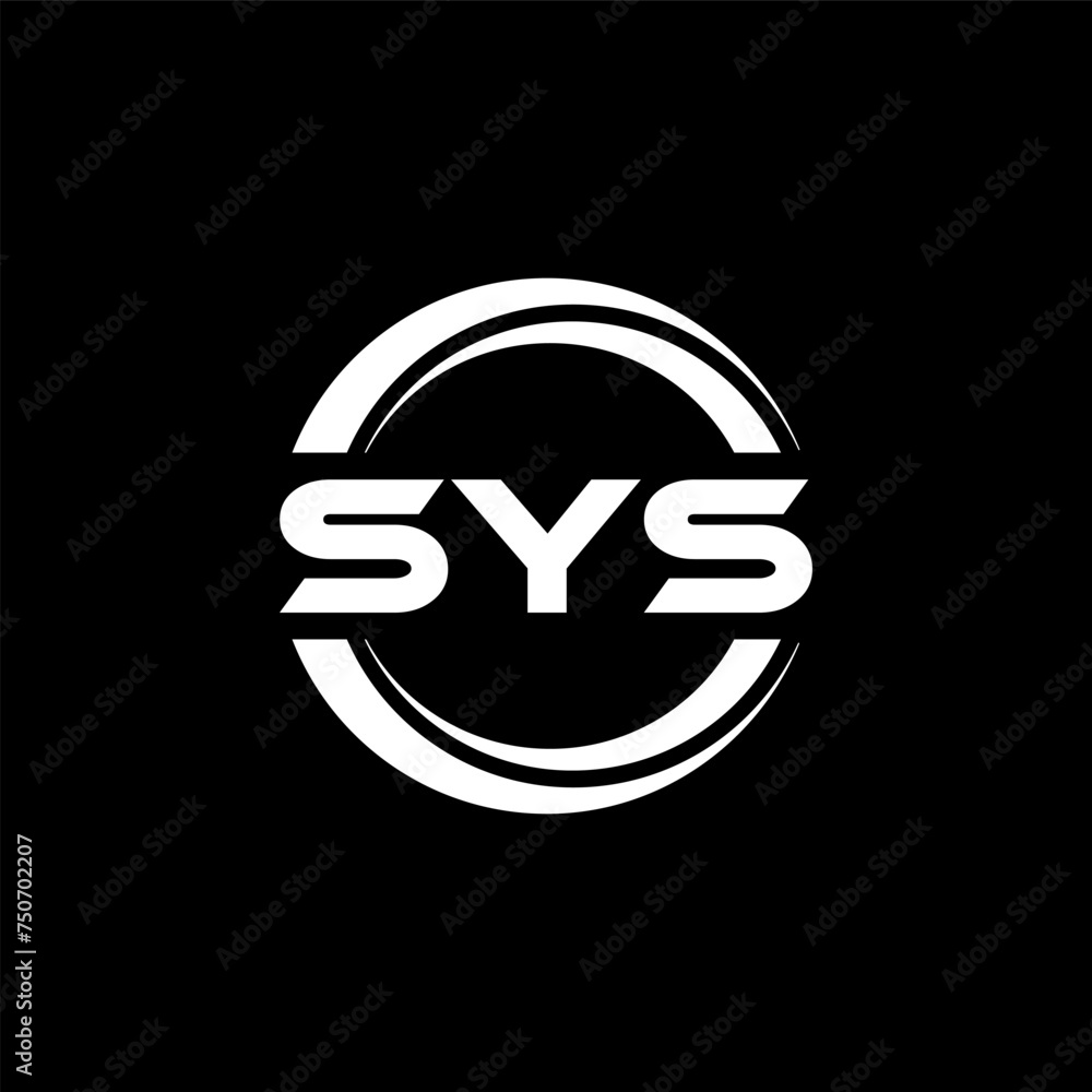 SYS letter logo design with black background in illustrator, vector ...