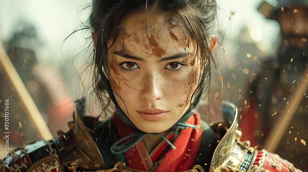 A samurai Tomoe Gozen Samurai beautiful Japanese military woman knight ...