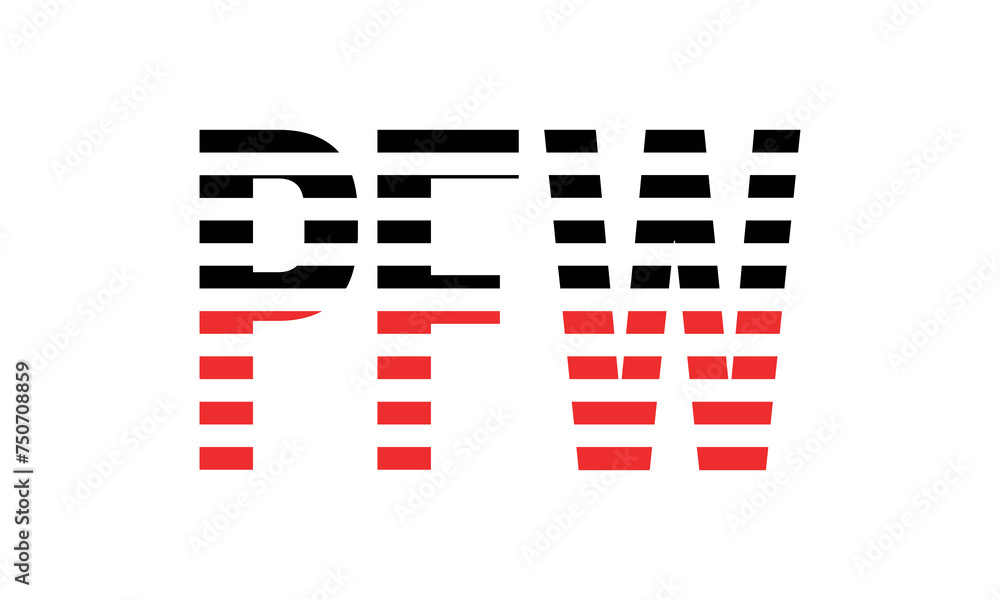 PFW three initial letter iconic line negative space minimal logo design ...