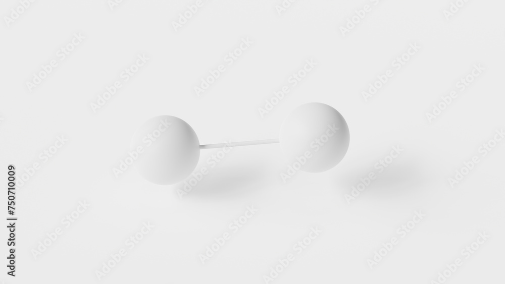 hydrogen molecule 3d, molecular structure, ball and stick model ...