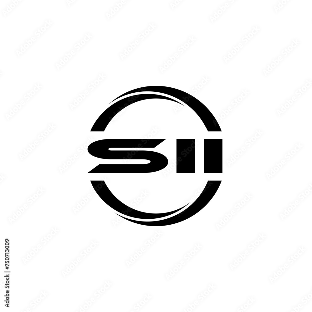 SII letter logo design with white background in illustrator, cube logo ...