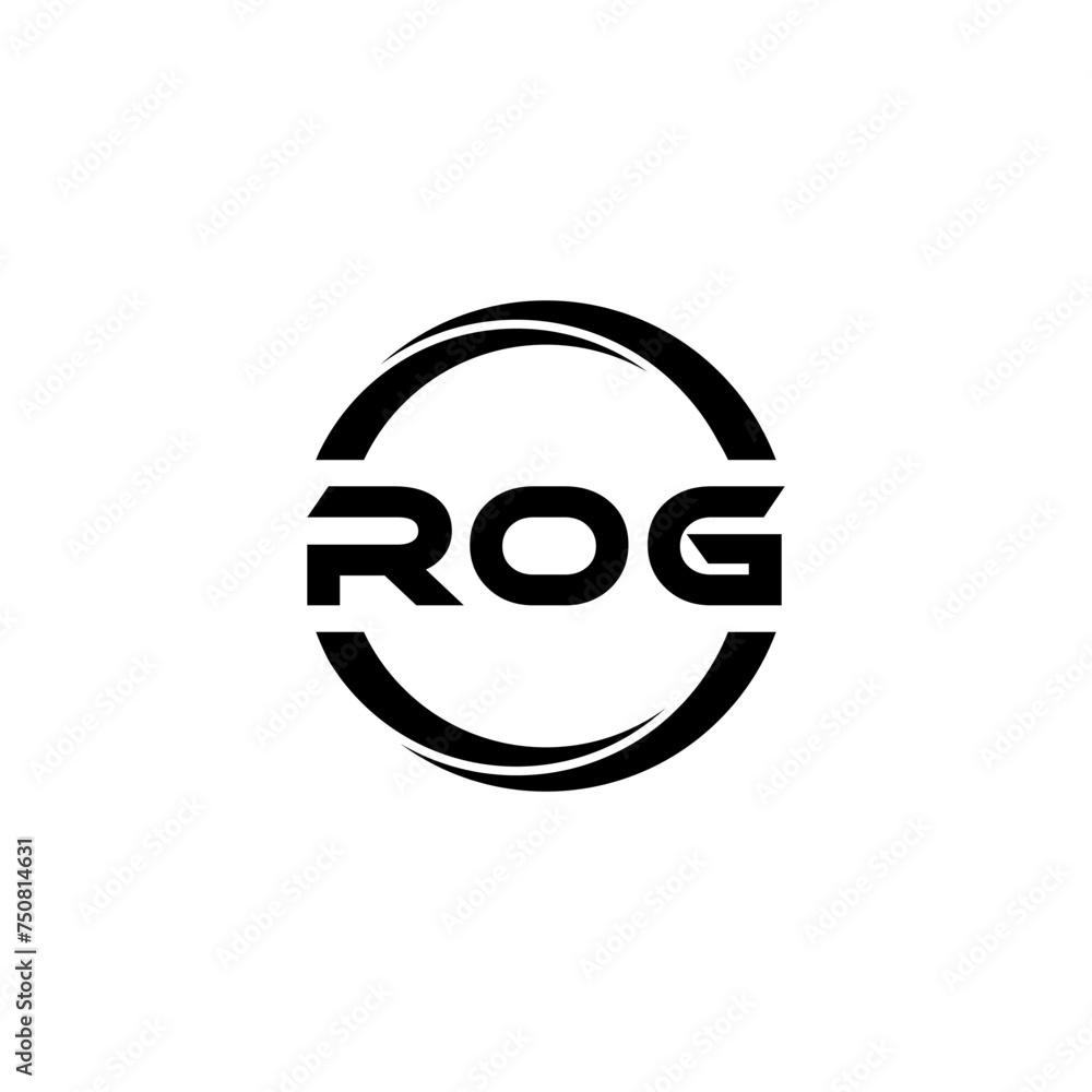 ROG letter logo design with white background in illustrator, cube logo ...