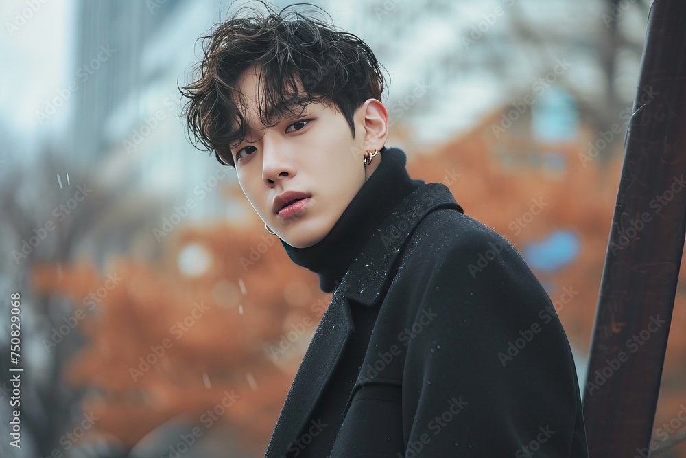 Handsome Asian male model with masculine and sensual pose posing for ...