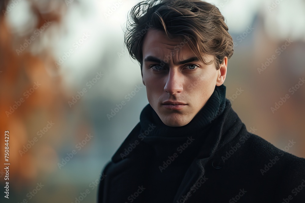 Foto de Stock Handsome caucasian male model with masculine and ...