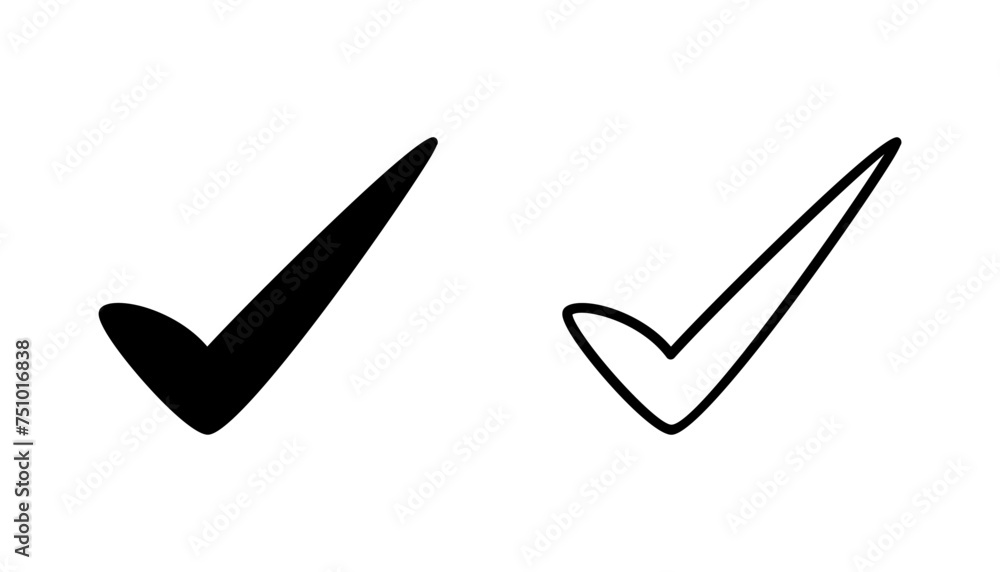 Check mark icon set. Check mark icon. Tick mark symbol vector Stock ...
