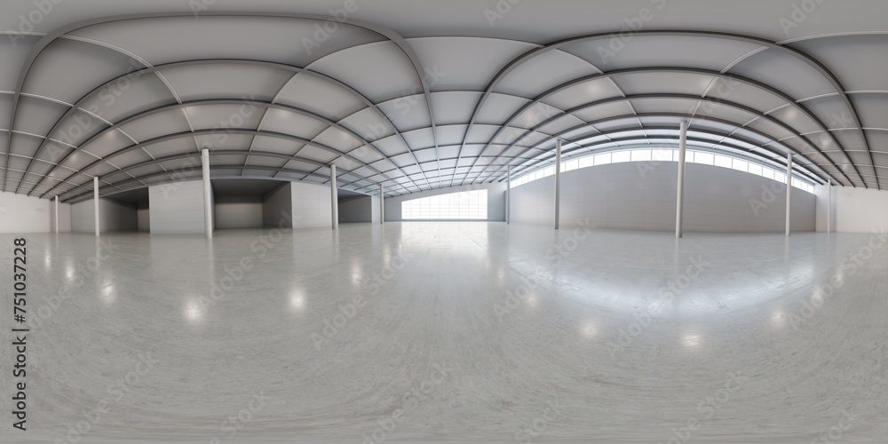 Full spherical hdri panorama 360 degrees of empty exhibition space ...