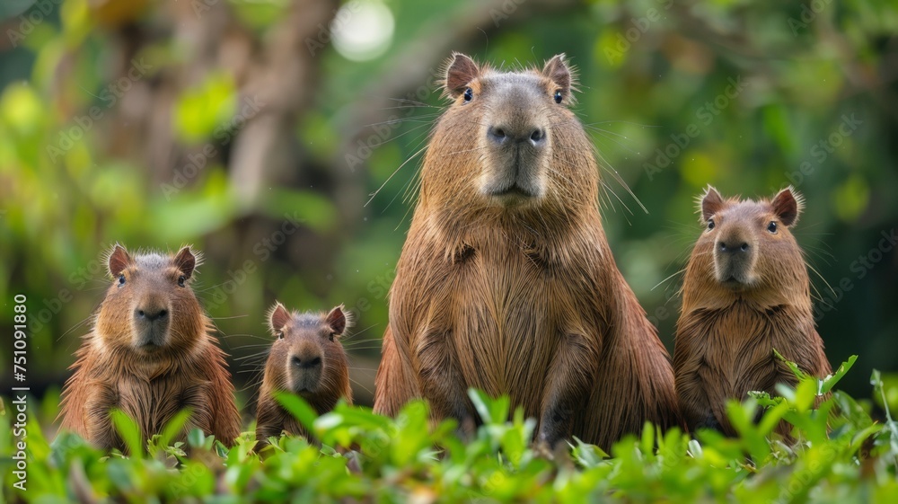 A capybara, the largest rodent in the world, native to South America ...