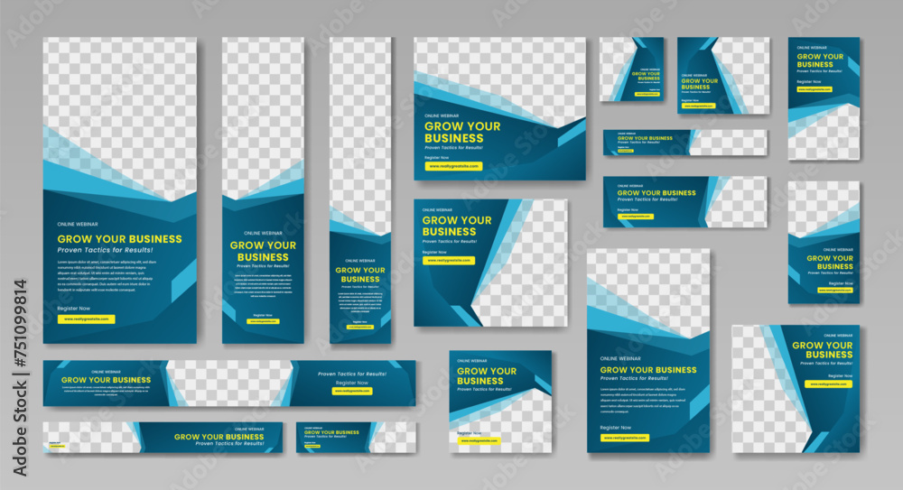 Modern website ad templates, banner, square, design layout concept ...
