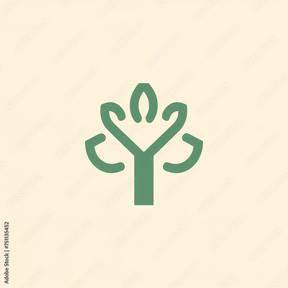 Tree Logo With Outline Features Stock Illustration | Adobe Stock