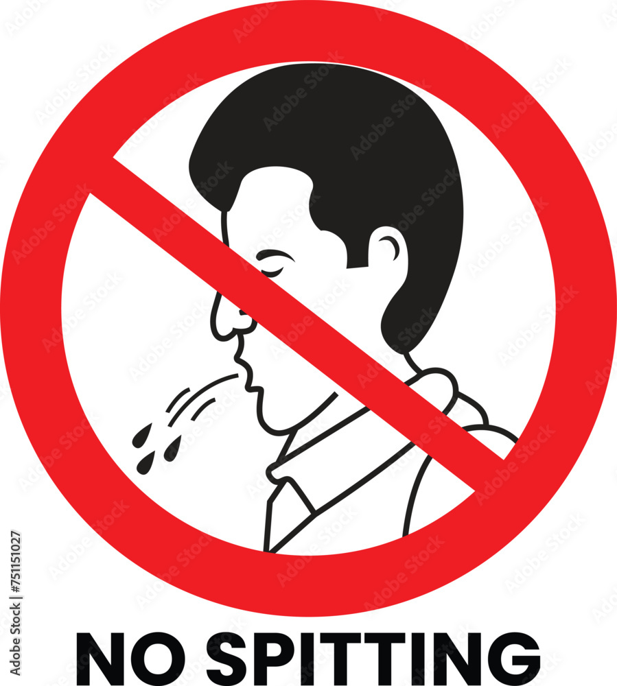 No Spitting sign vector design Stock Vector | Adobe Stock