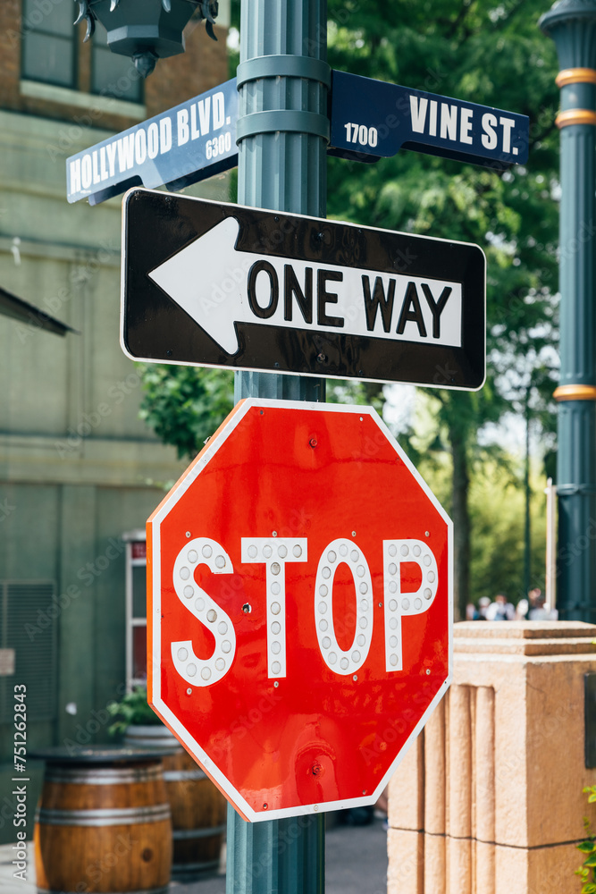 Road signs on post Stock Photo | Adobe Stock