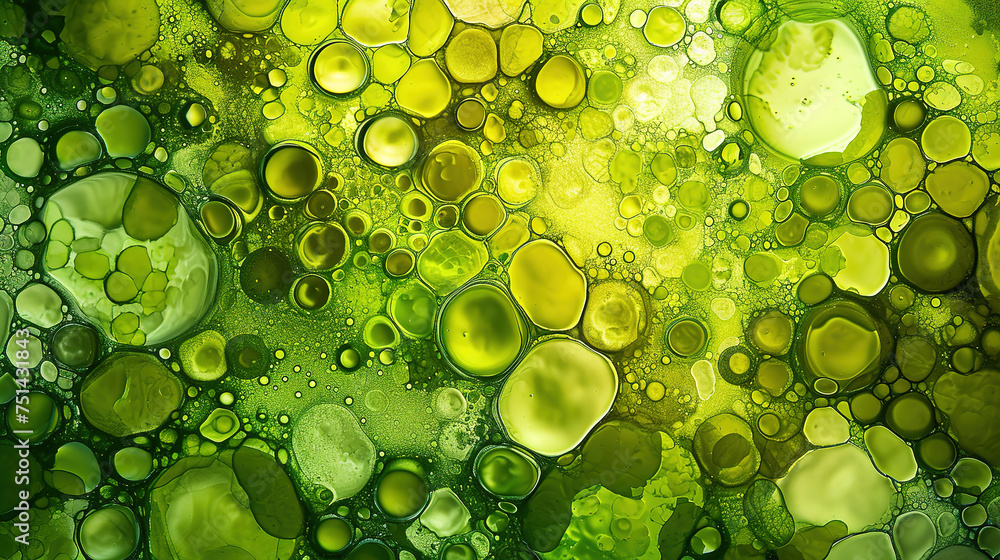 wallpaper of green algae cell mural painting, abstraction-création ...