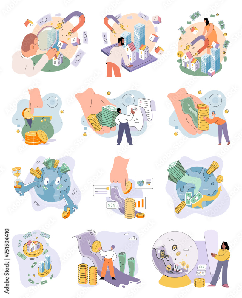 Global economy vector illustration. Accounting practices play pivotal ...