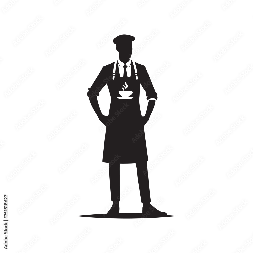 Coffee Craft: Vector Barista Silhouette - Infusing Passion and Skill to ...