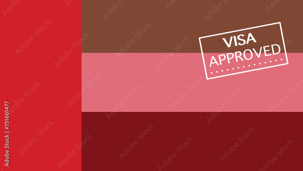 Uae Visa Approved background with flag and typography stamp on it, visa ...