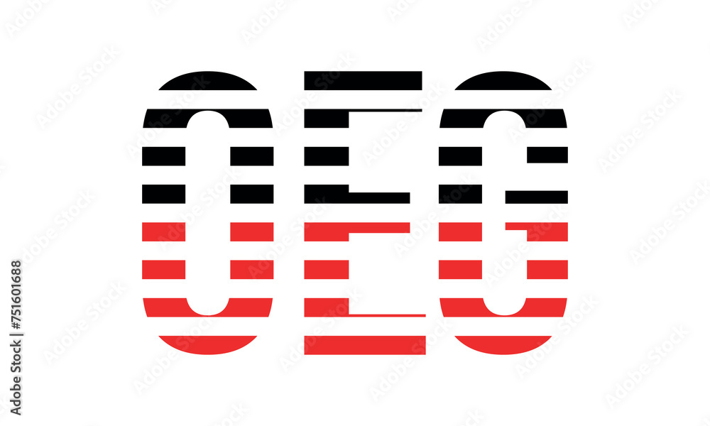 OEG three initial letter iconic line negative space minimal logo design ...