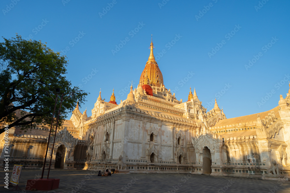 Burmese temples of Bagan City from a balloon, unesco world heritage ...