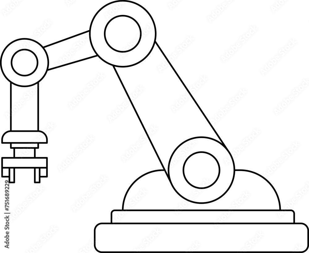 Mechanical robot arm machine icon. Manufacturing industry mechanical ...