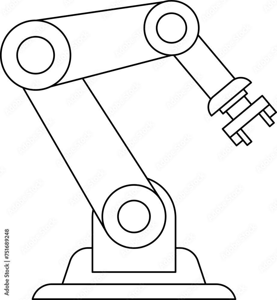 Mechanical robot arm machine icon. Manufacturing industry mechanical ...
