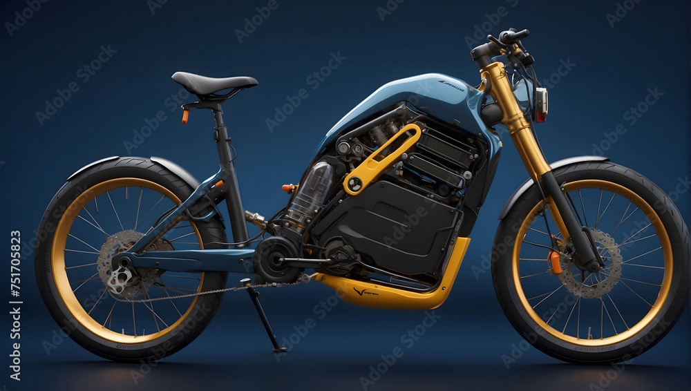 Electric bike chassis, to reveal the battery pack, motor, and other key ...