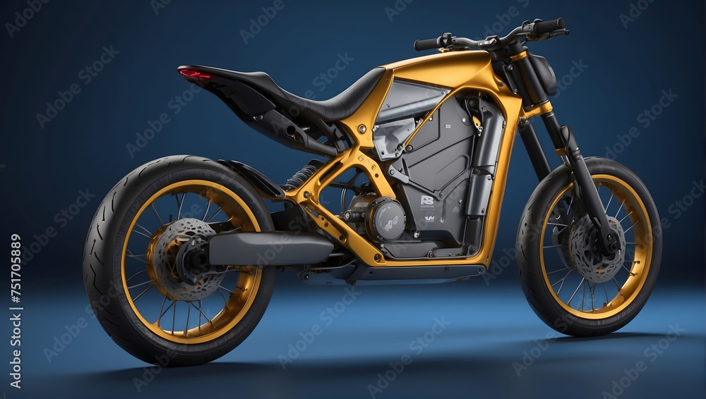 Electric bike chassis, to reveal the battery pack, motor, and other key ...