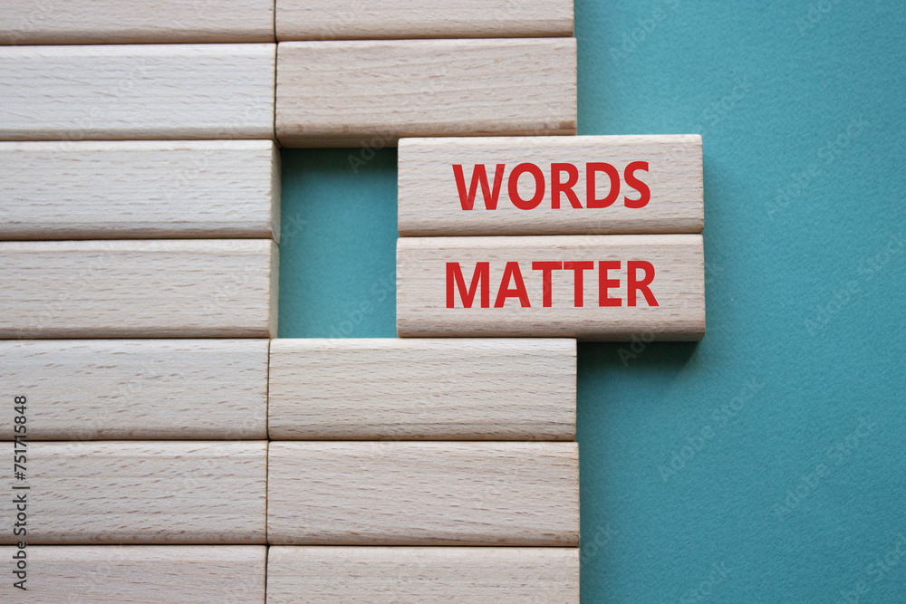 Words Matter symbol. Concept word Words Matter on wooden blocks ...