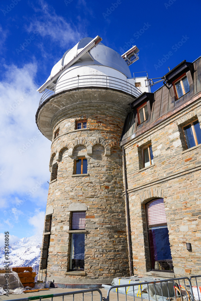 Cupola of the Gornergrat Observatory built on top of the Kulmhotel in ...
