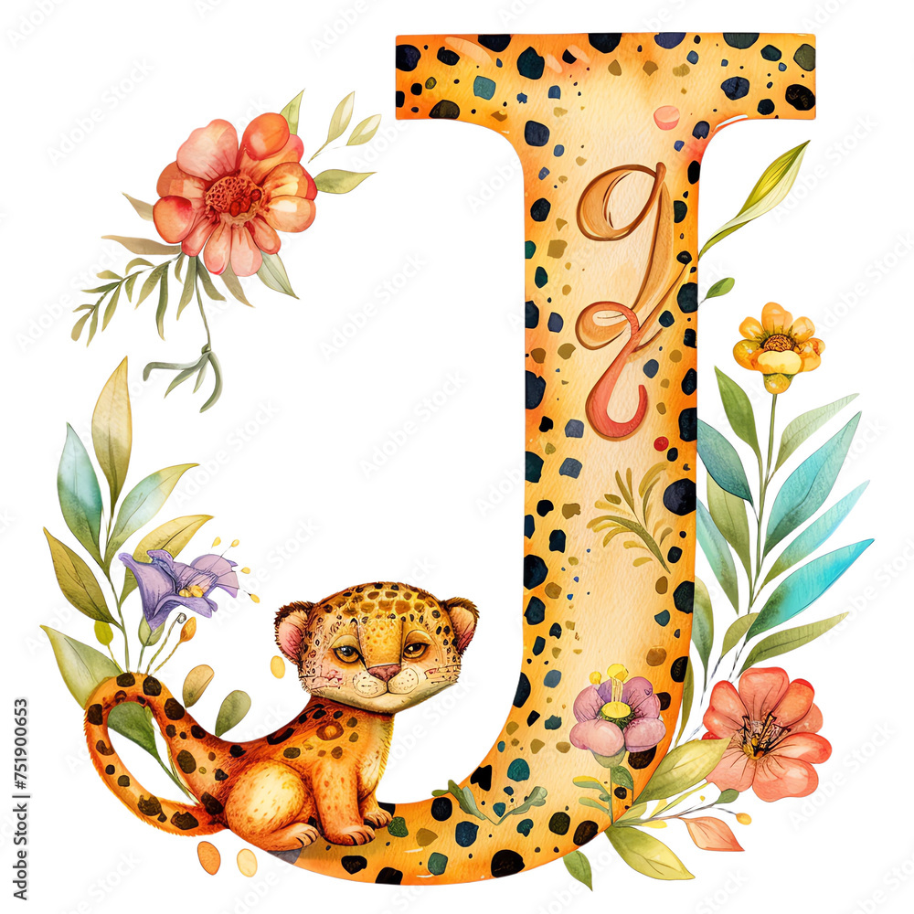 Photo Stock Cute Animal Alphabet J Sublimation Clipart,Animal Alphabet ...