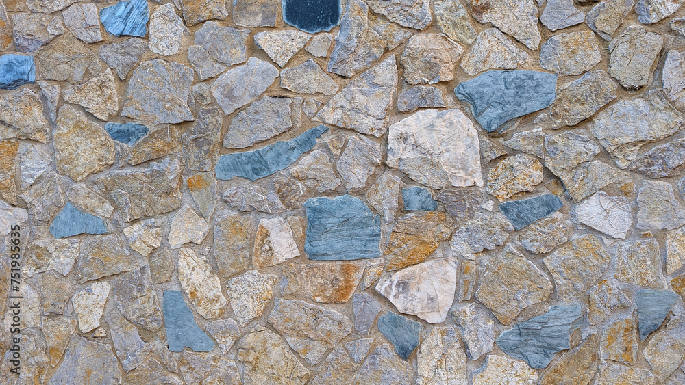 Irregular rustic stone and cement outdoor wall texture or background ...