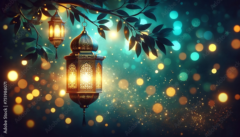 Islamic backgrounds in the form of pictures of mosques, lanterns and ...