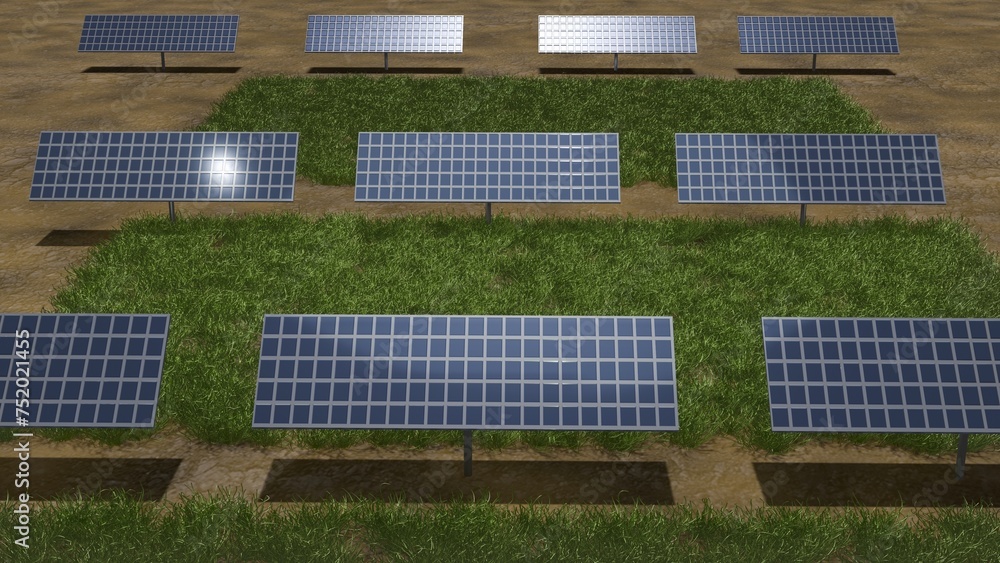 Stock-Illustration „Agrivoltaics - solar tech with agriculture. Solar ...