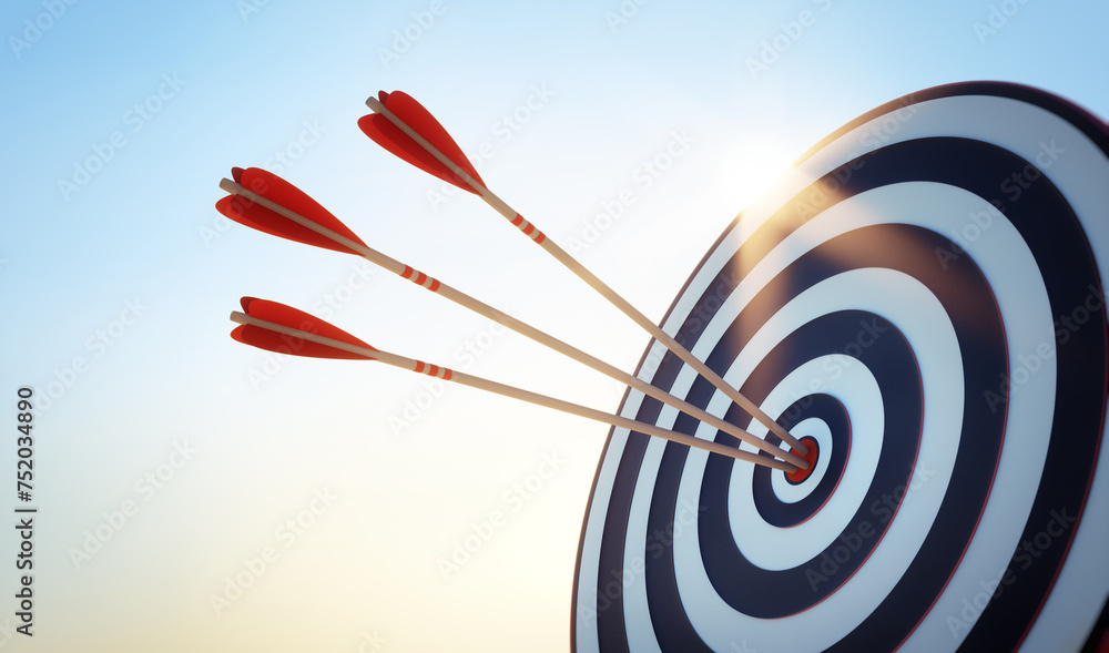 Achieve Goals - Success - Target board with Arrows - not KI generated ...