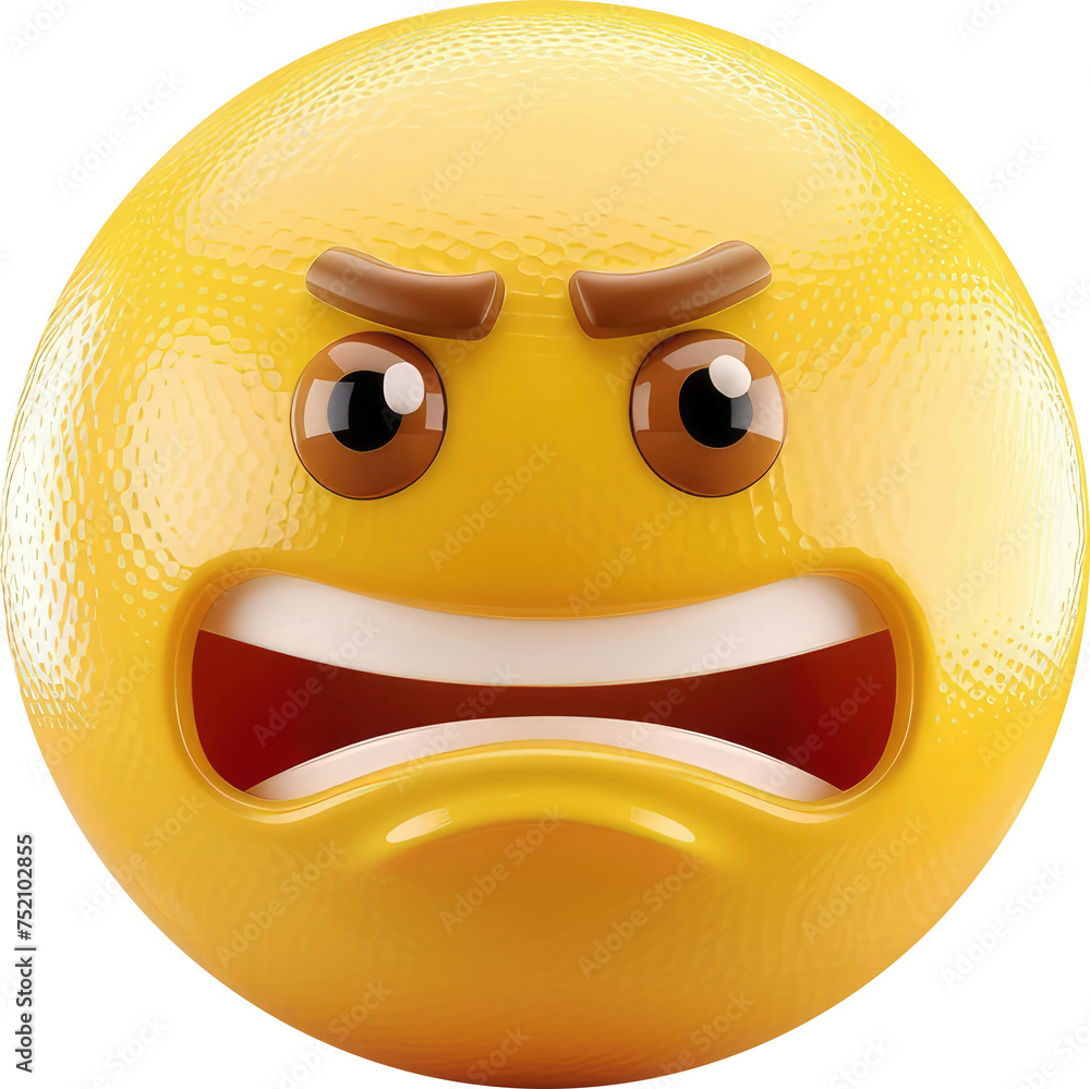 Angry emoji transparent background PNG clipart Stock Photo | Adobe Stock