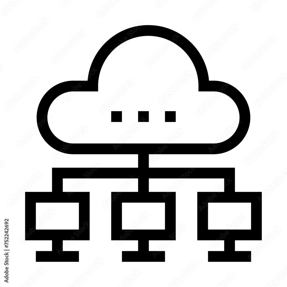 Icono de datos. Nube de ideas, mapa cognitivo, conexión de conceptos ...