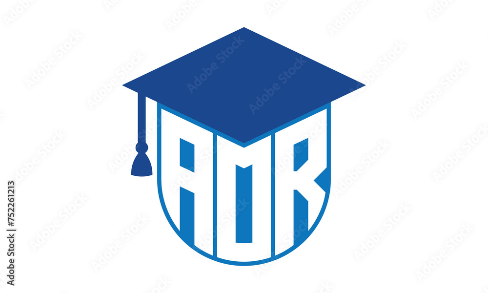 AOR initial letter academic logo design vector template. school college ...