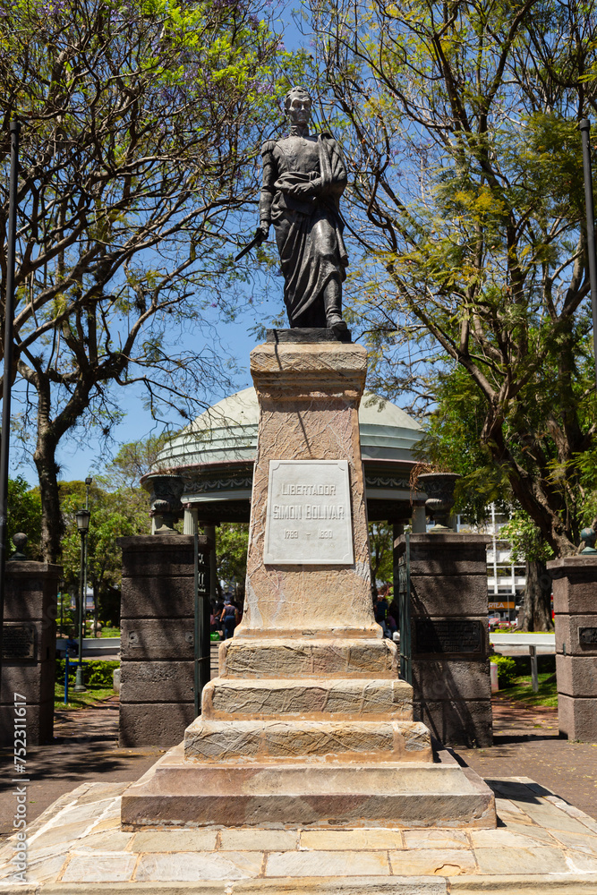 San Jose, Costa Rica, February 18, 2024 - Simon Bolivar statue in the ...