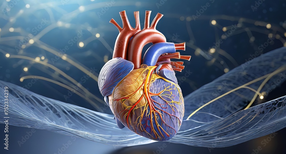Human Heart Anatomy Close up Illustration ,Human Heart Dark Background ...