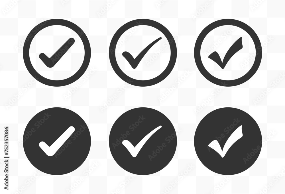 Checkmark icon set. Stock Vector | Adobe Stock