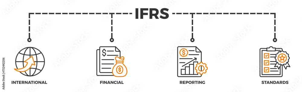 Ifrs banner web icon illustration concept for international,financial ...
